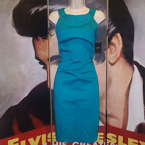 Ellen Tracy | Dresses | Ellen Tracy Retro 95s Turquoise Blue Sexy Pinup ...